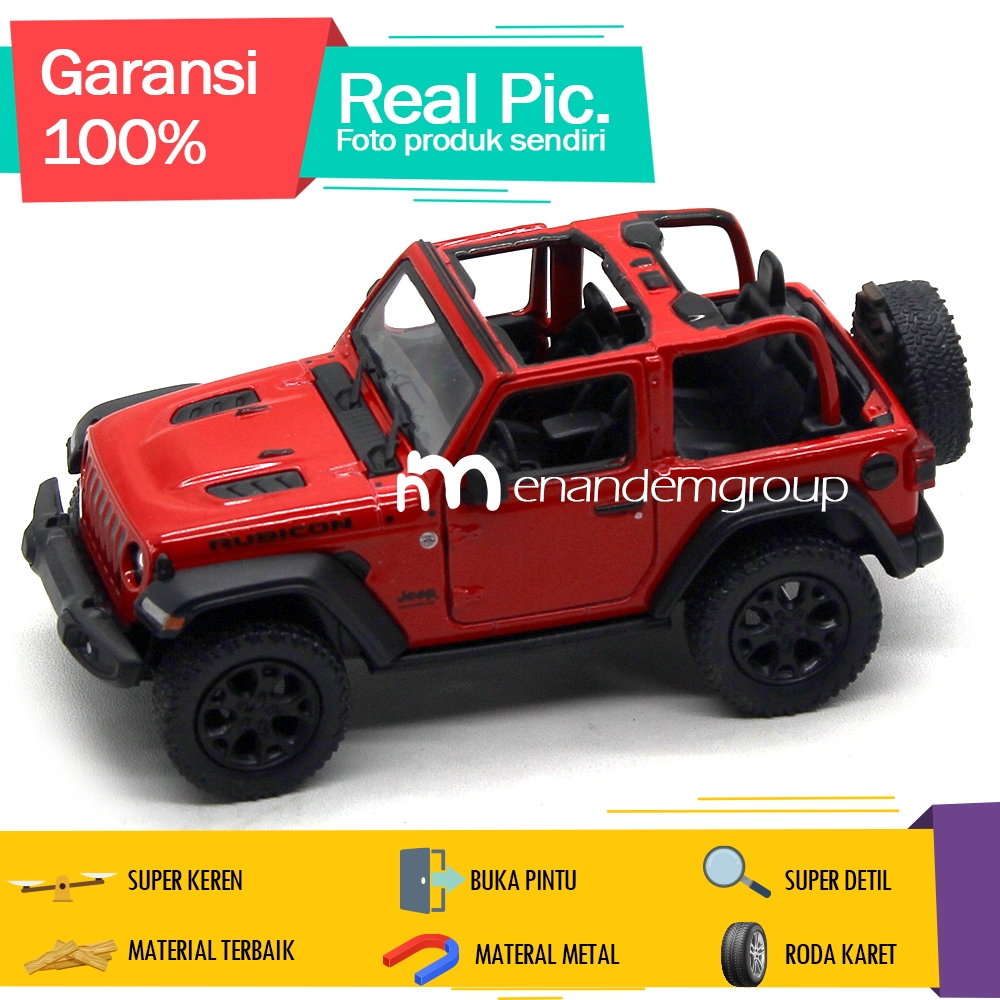 Jual Diecast Miniatur Mainan Mobil Jeep Wrangler Rubicon Open Top Besi ...
