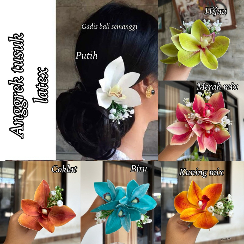 Jual jepit/ semanggi anggrek latex tusuk/ bunga sanggul | Shopee Indonesia