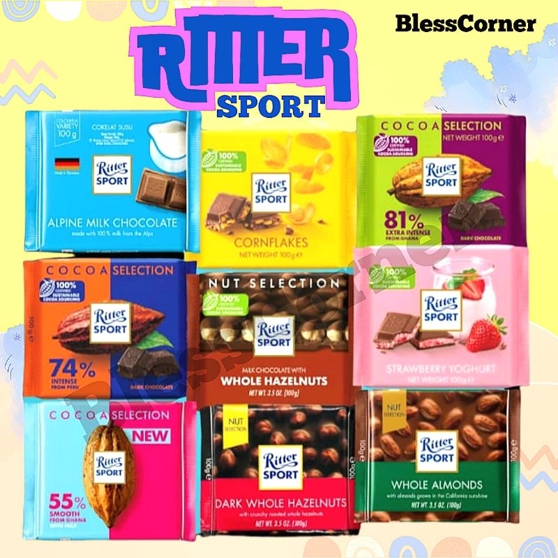 Jual Ritter Sport 100 Gr Chocolate Ritter Sport Coklat Ready | Shopee ...