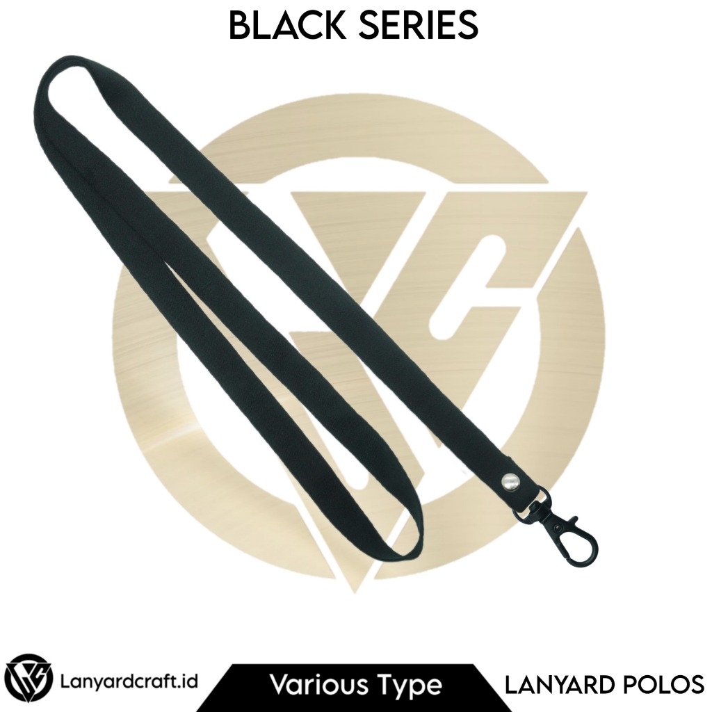 Jual Lanyard Polos Black Series 1cm Various Style / Tali lanyard Polos ...