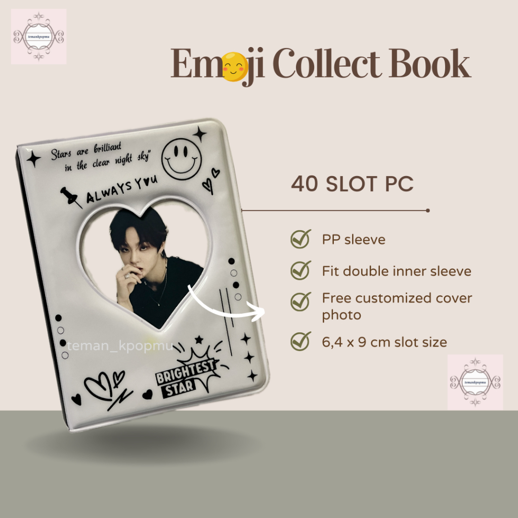 Jual Emoji Collect Book 1P Emoticon Kolbuk Heart isi 40 Slot Photocard ...