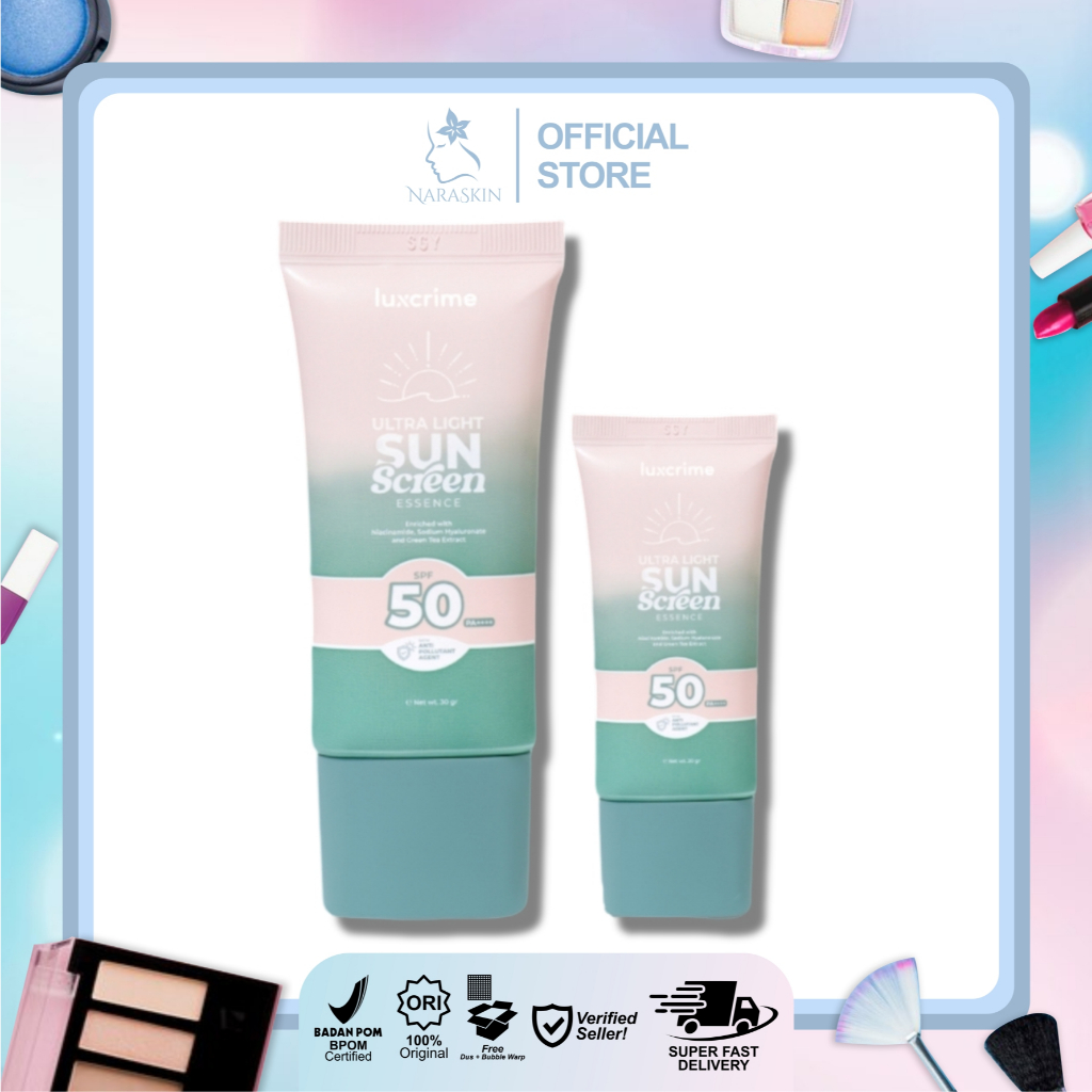 Jual Luxcrime Ultra Light Sunscreen Essence SPF 50 PA++++ - 10 gr | 30 gr | Shopee Indonesia