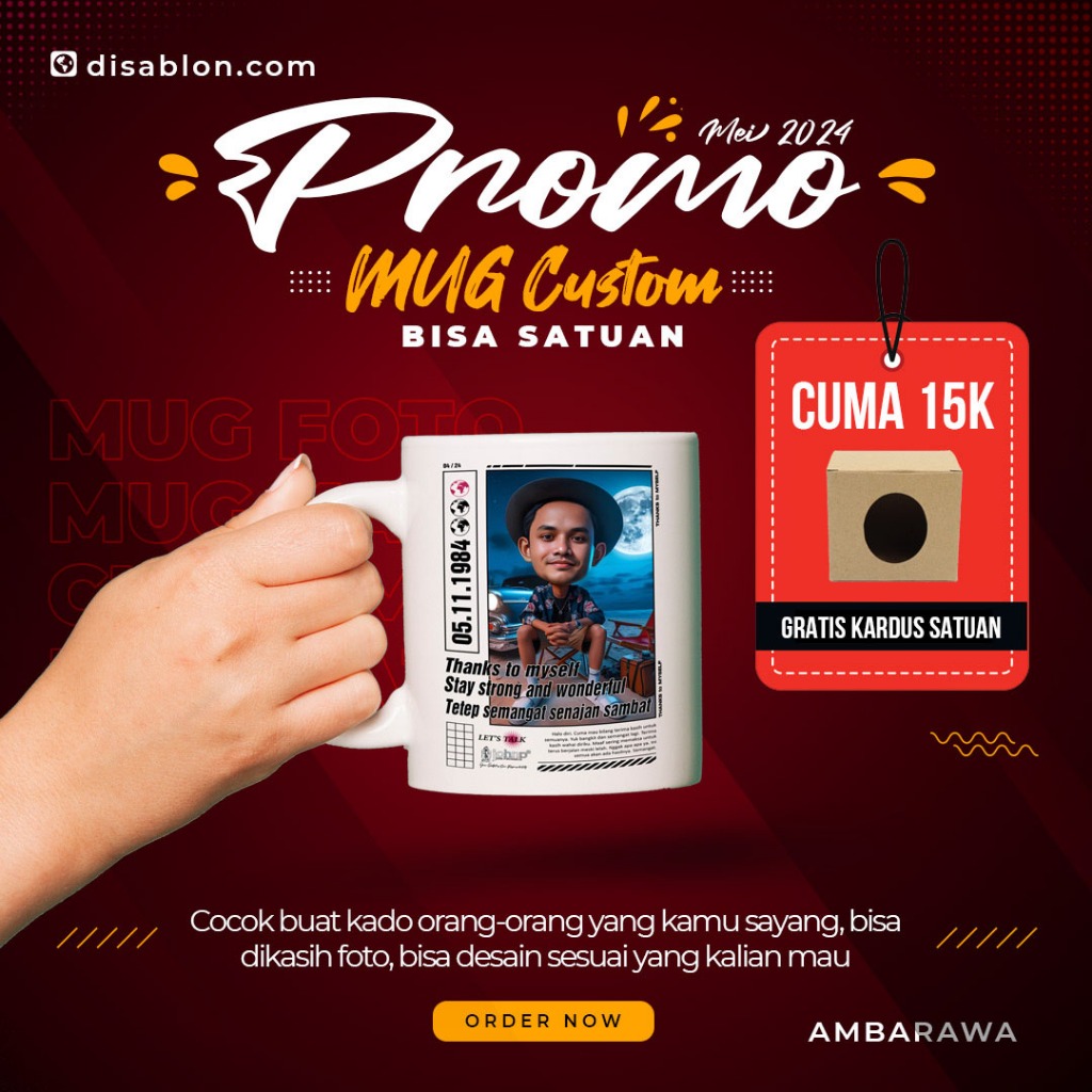 Jual Custom Mug Full Warna Gratis DUS paking satuan | Shopee Indonesia