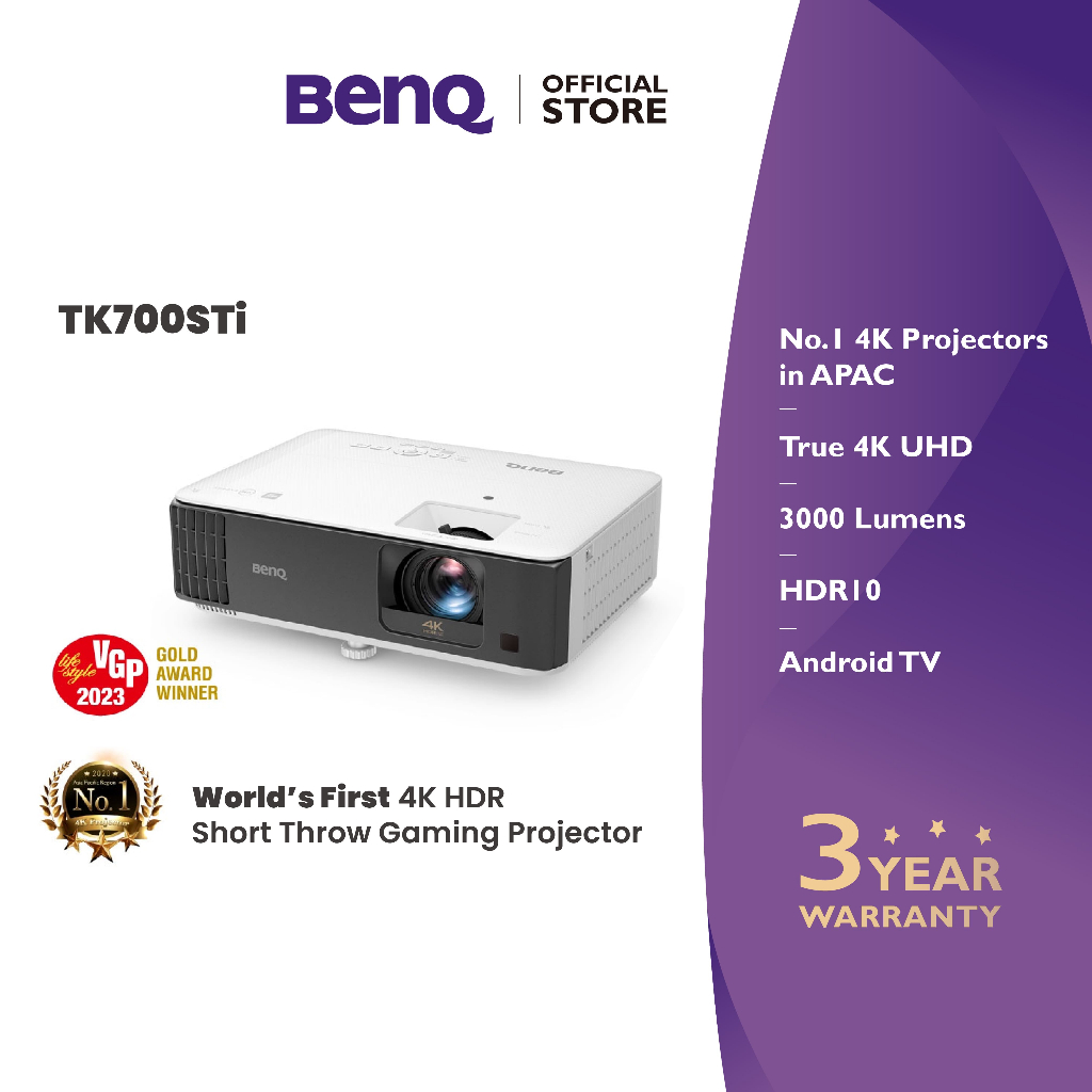 Jual Home Gaming Projector TK700STi 4K HDR 3000lm Android TV Short Throw | Shopee Indonesia