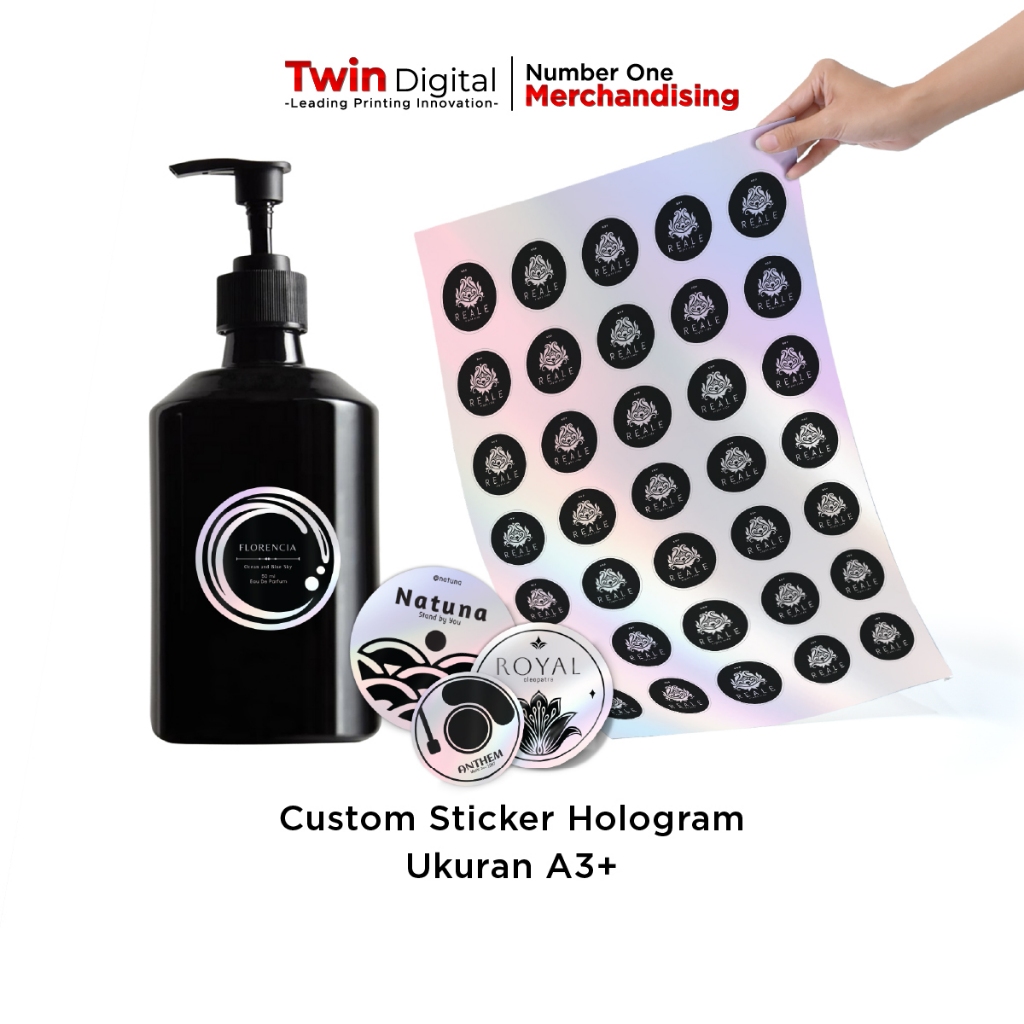 Jual Twindigital Cetak Sticker Hologram / Stiker Pelangi Free Cutting ...