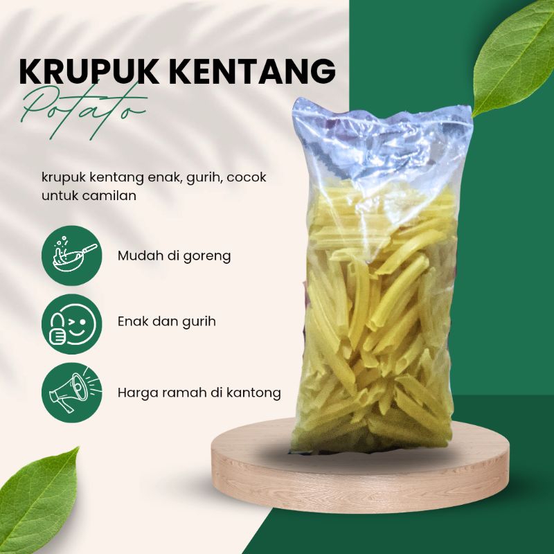 Jual [500 Gram] Krupuk Kentang Potato Mudah Di Goreng | Shopee Indonesia