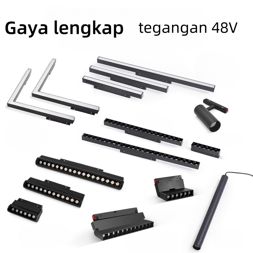 Jual Magnetic Track Lighting Rail 1 Meter 1.5Meter 2Meter 3Meter ...