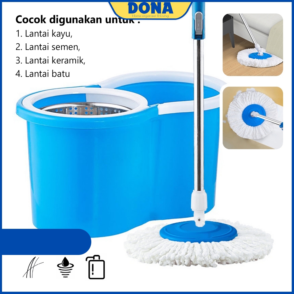 Jual Alat Pel Lantai Pembersih Lantai Spin Mop Ultra | Set Alat Pel Lantai STAINLESS Super Mop ...