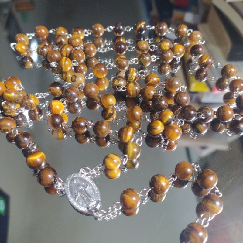 Jual Rosario Doa Bapa Kami 77 Butir Tiger eye | Shopee Indonesia