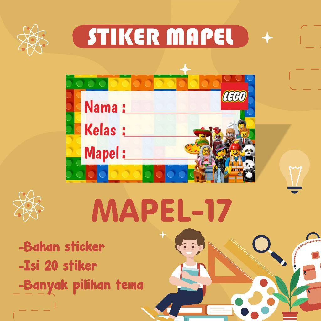 Jual 20 Stiker Mapel - Label Buku Pelajaran Sekolah - Stiker mata ...