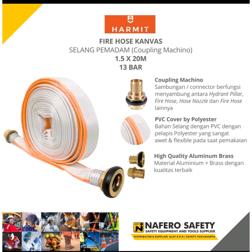 Jual Selang Pemadam Fire House HYDRANT 1,5 INCH X 20 METER + COUPLING ...