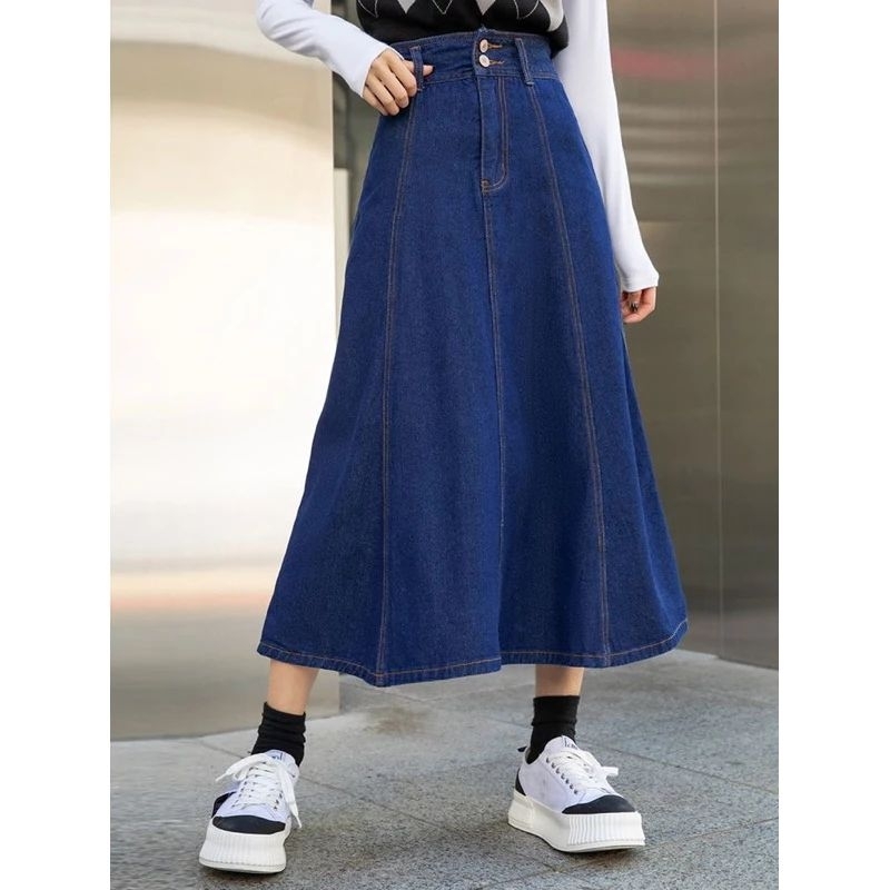 Jual Rok Jeans 7/8 Style Korean // Rok Denim Wanita Sctret // Rok ...