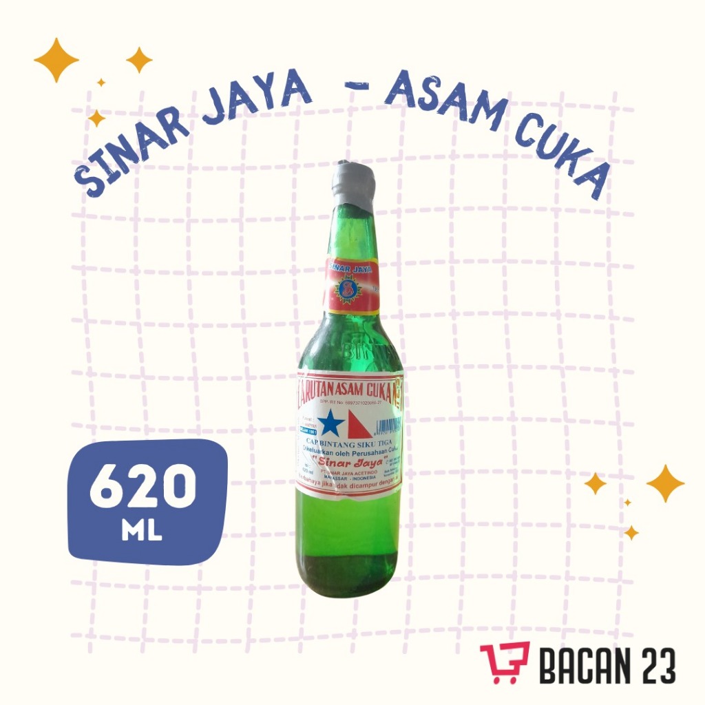 Jual Asam Cuka Cap Bintang Siku Tiga (620 ml) Larutan Cuka Asam (Sudah ...
