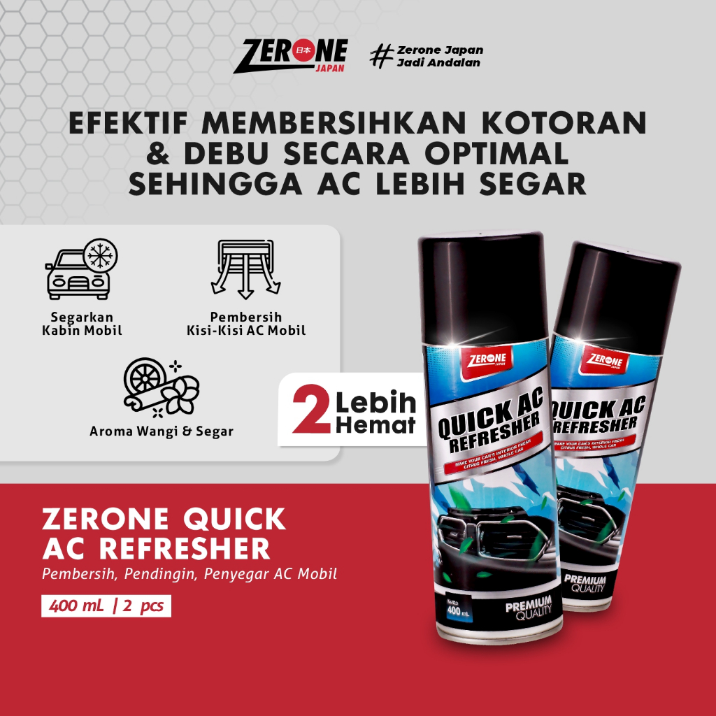 Jual Zerone Quick AC Refresher Pembersih Filter AC Mobil 400 ml Aroma ...
