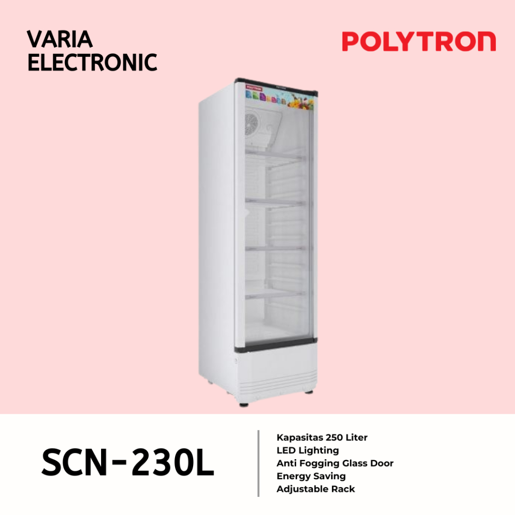 Jual Showcase POLYTRON SCN-230L / SCN230L Kapasitas 250 Liter Kulkas ...