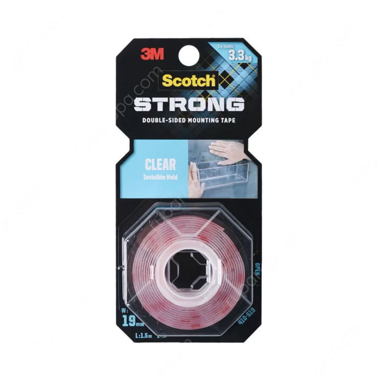 Jual Double Tape 3M Scotch Strong Clear Mounting 19 mm x 1.5 m (Invisible) | Shopee Indonesia