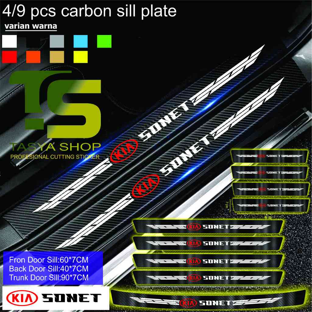 Jual SILL PLATE CARBON 3D MOBIL KIA SONET SEPAKET 4/9PCS | Shopee Indonesia