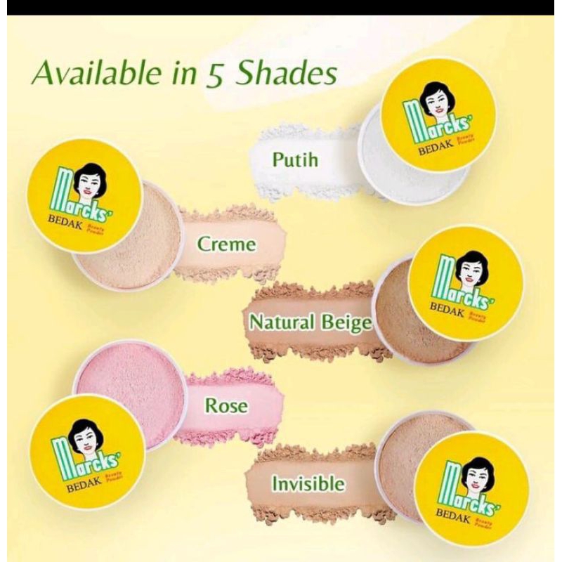 Jual Marcks Bedak Beauty Powder Rose/Putih/creme/natural beige ...