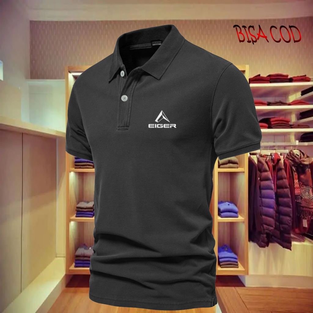 Jual (COD) T-shrit POLO kerah 1205 Long Text Putih Quality Kaos Kerah Dewasa Shirt / Kaos Wangki ...