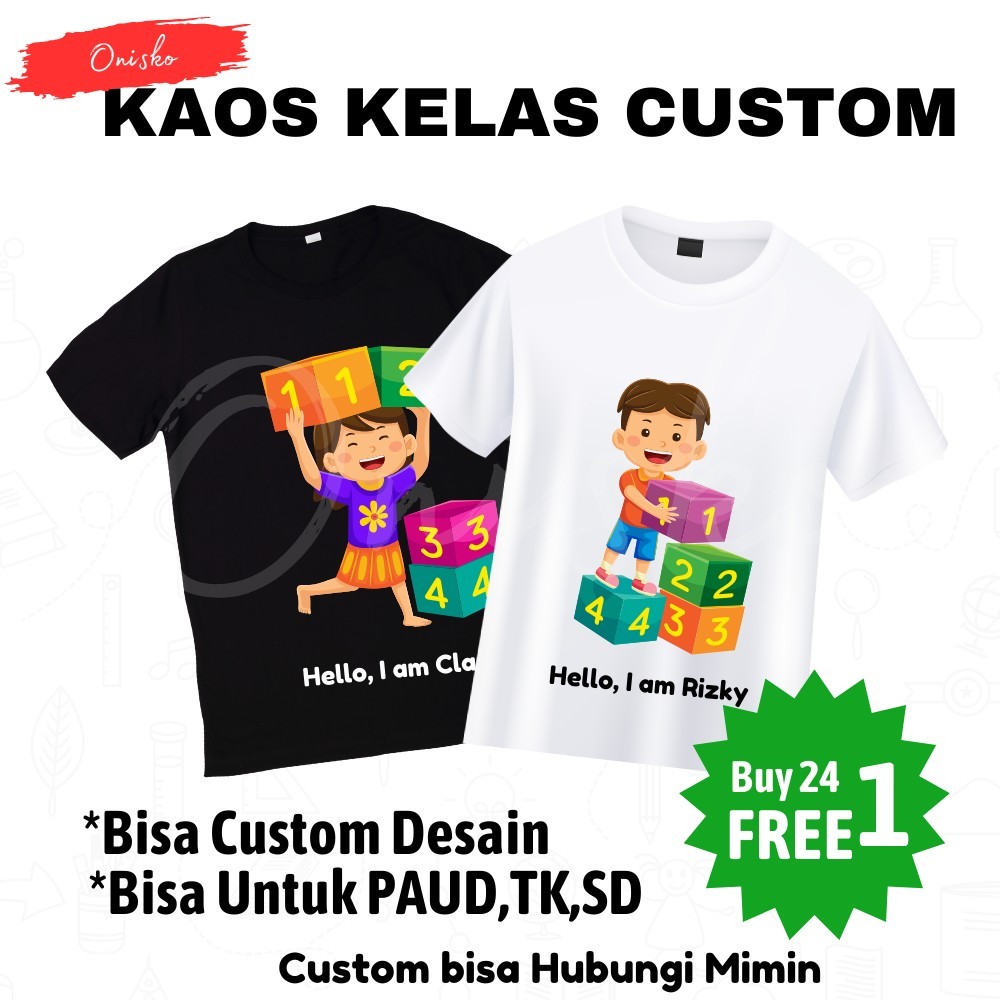 Jual Kaos Custom Angkatan Komunitas Seragaman Kelas Study Tour Paud TK ...