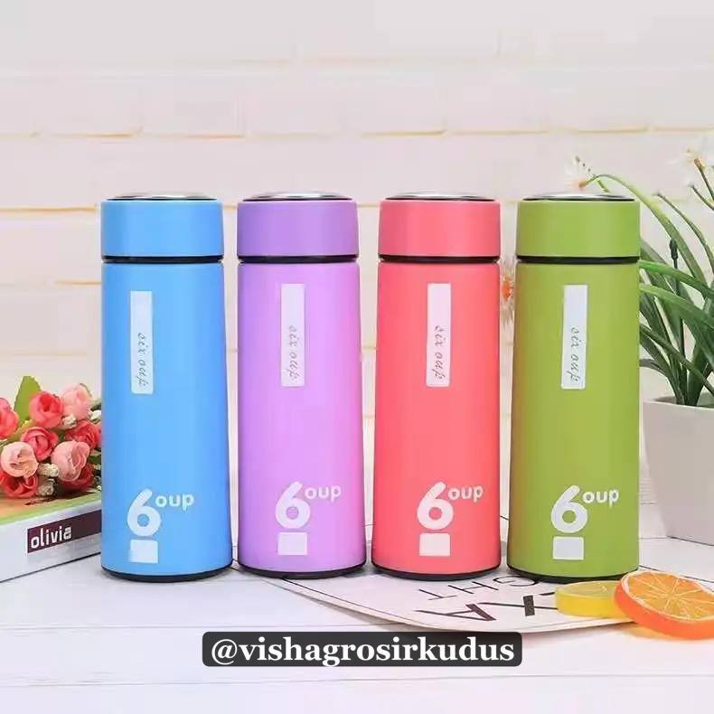 Jual Botol Minum KACA Six Oup 450ml / Beling cover plastik 6oup Glass ...