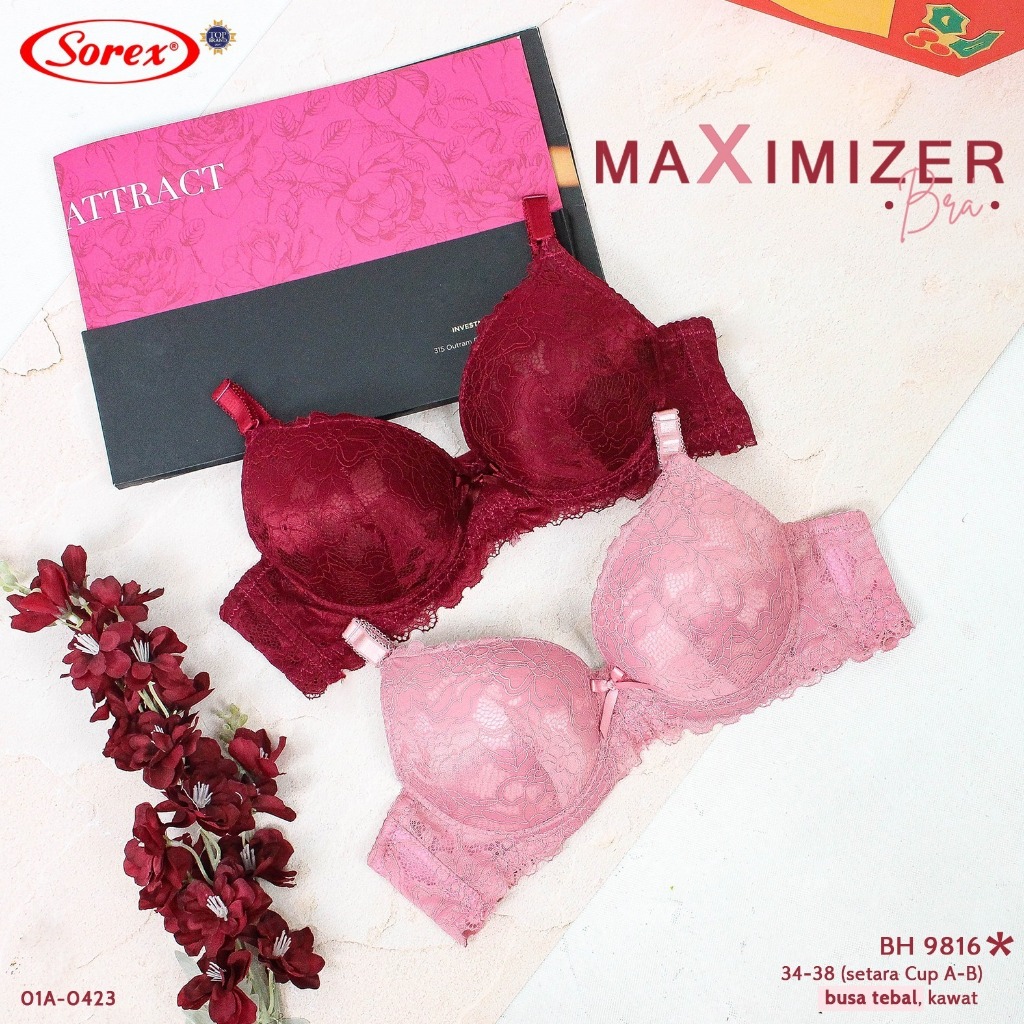 Jual BRA BH Renda Kawat 9816 Busa tebal (Push UP) | Shopee Indonesia