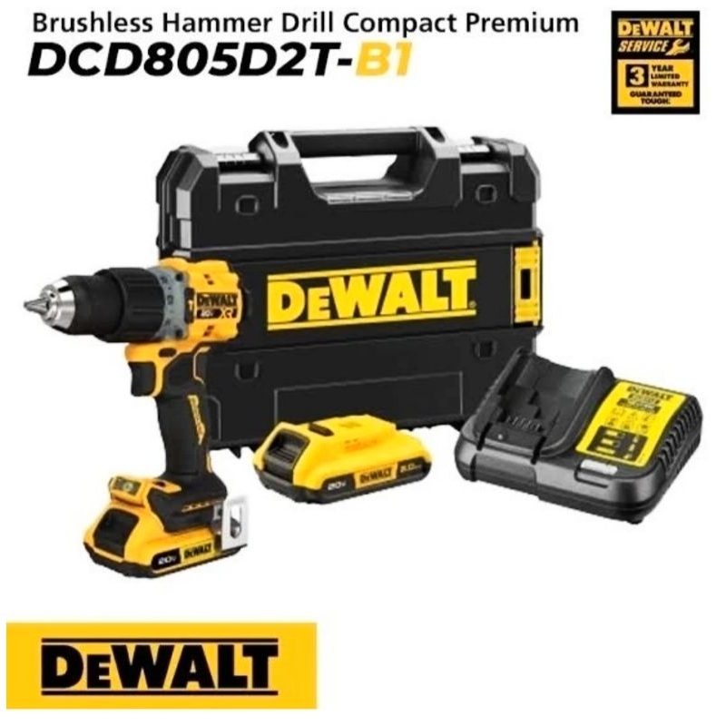 Jual Dewalt DCD805D2T Hammer Drill Cordless 20V mesin bor Dewalt Dcd805 ...