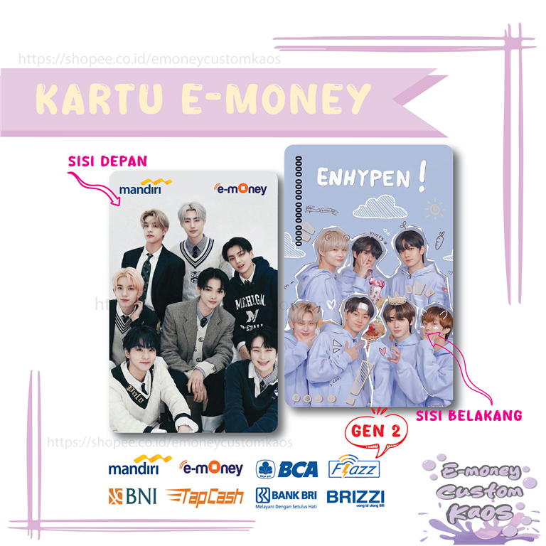 Jual KARTU EMONEY ENHYPEN K-POP ETOLL MANDIRI FLAZZ BCA GEN 2 BNI ...