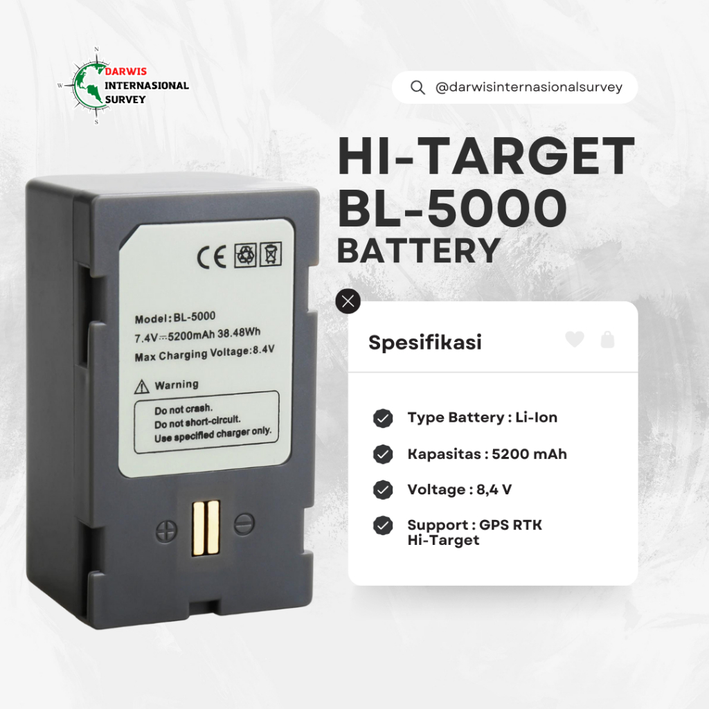 Jual Battery Hi-Target BL-5000 Battery Untuk GPS RTK | Shopee Indonesia