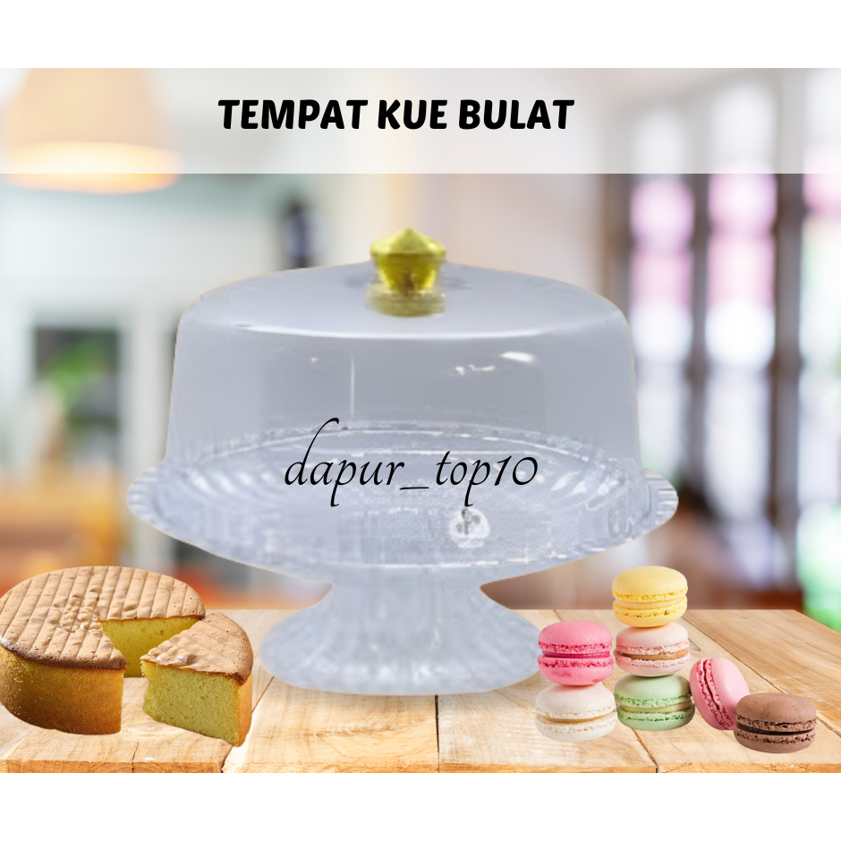 Jual Tempat Kue Bulat Cantik Bening TK 146 Golden Lemon Cake Tray ...