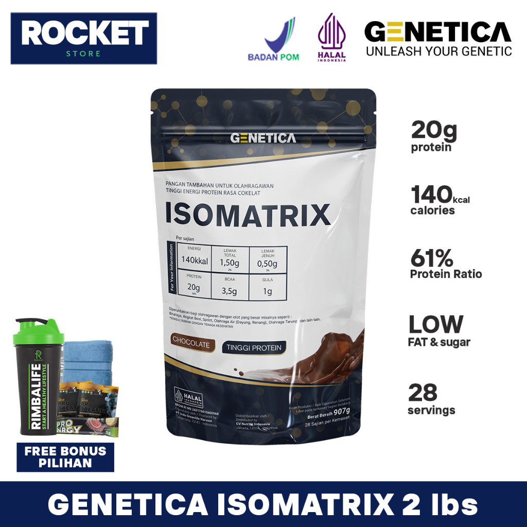 Jual GENETICA Isomatrix 1 lb & 2 lbs - Whey Protein with Isolate Vegan ...