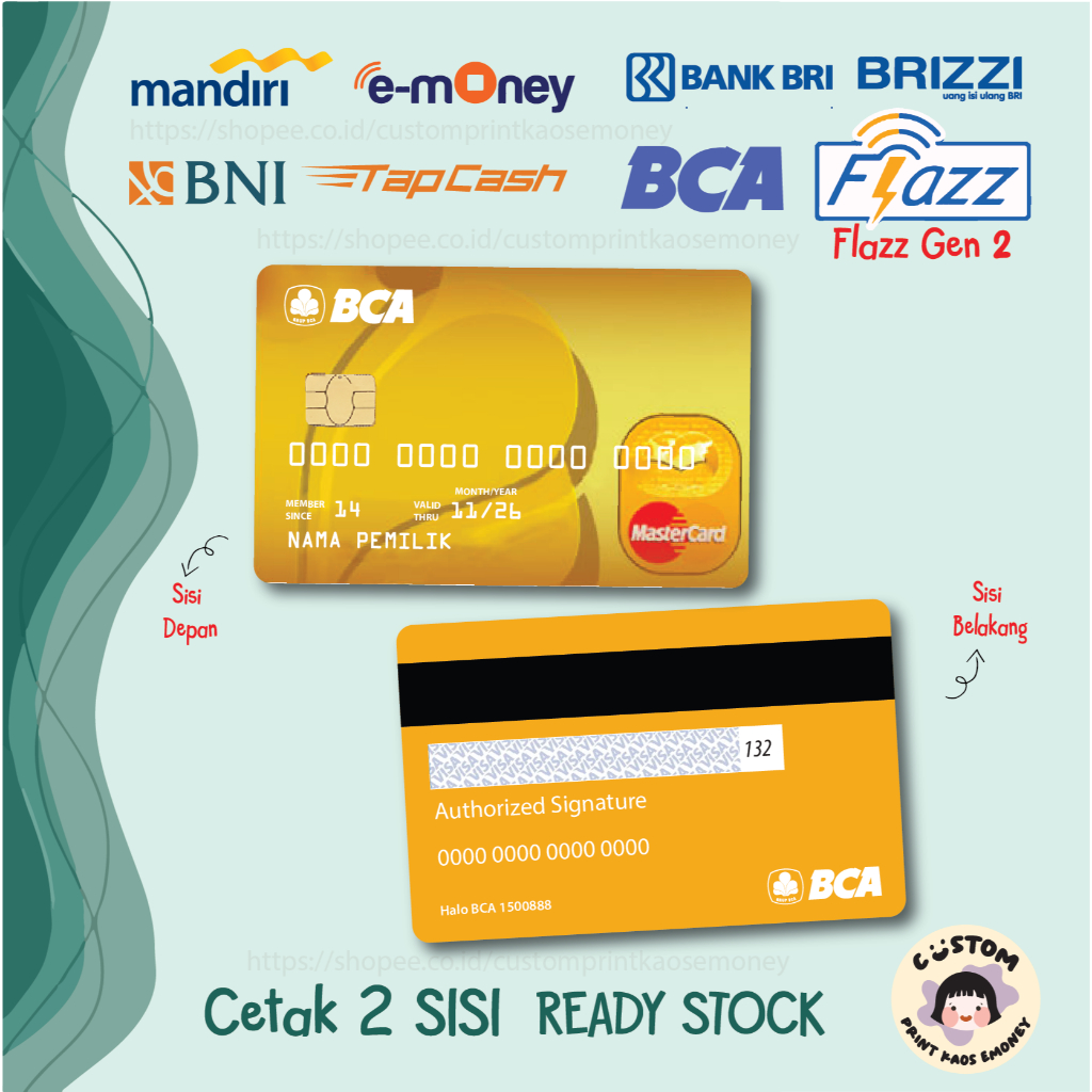 Jual KARTU E MONEY E TOLL KREDIT CARD YELLOW MASTER CARD BCA KEREN ...