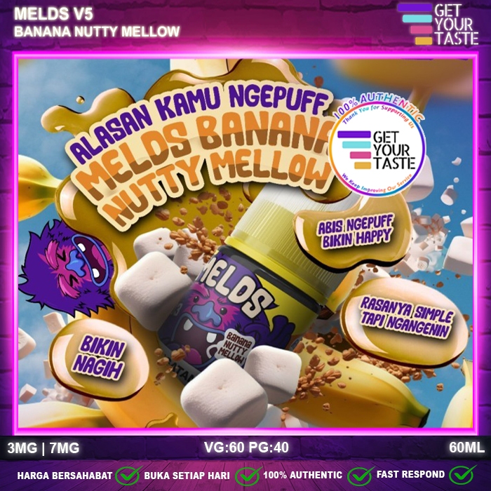 Jual Liquid Melds V5 Banana Nutty Mellow 60ml by Union Labs x Steve ...