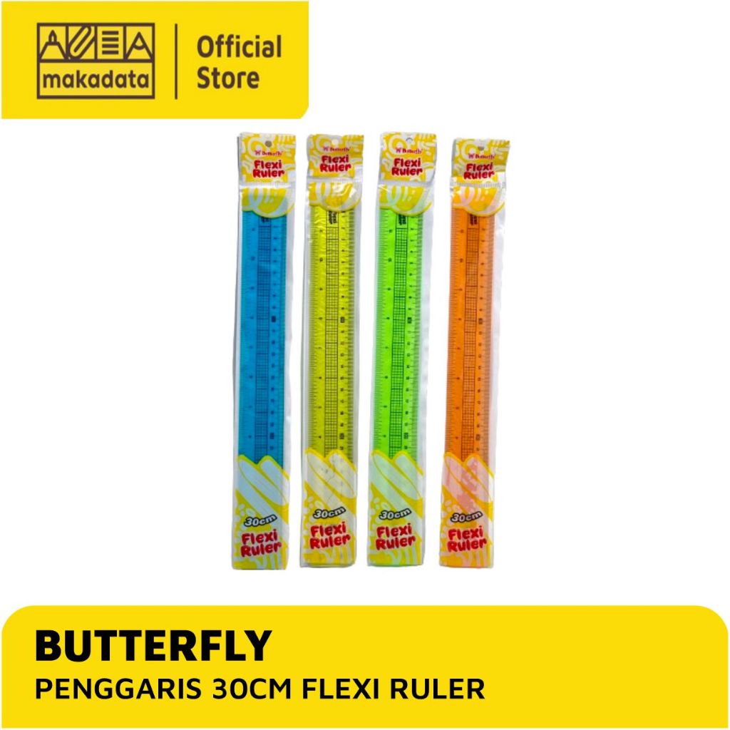 Jual BUTTERFLY PENGGARIS 30CM FLEXI RULER / PENGGARIS ELASTIS BUTTERFLY ...