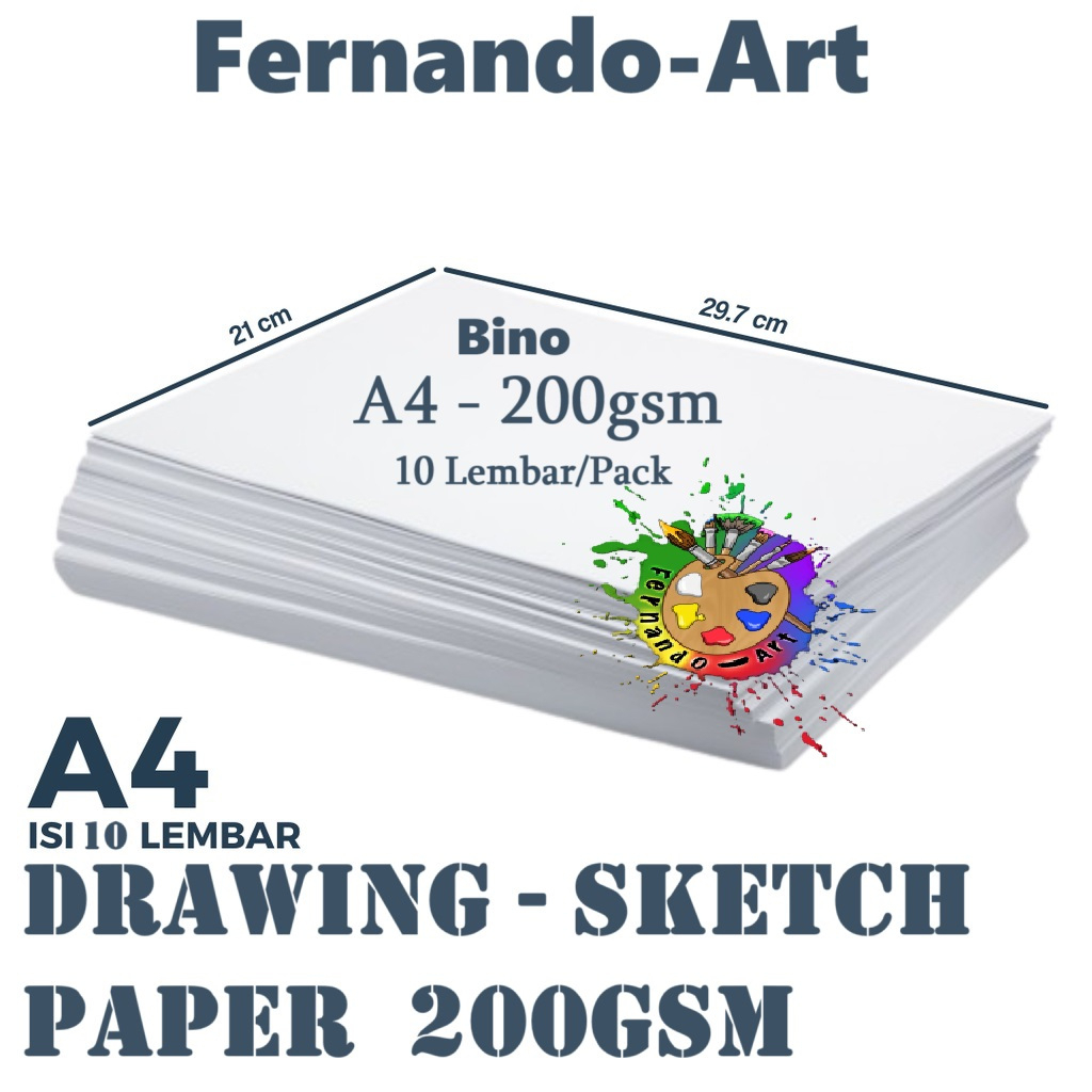 Jual BN - Drawing - Sketch Paper A4 200gsm 10 Sheet / Kertas Gambar ...