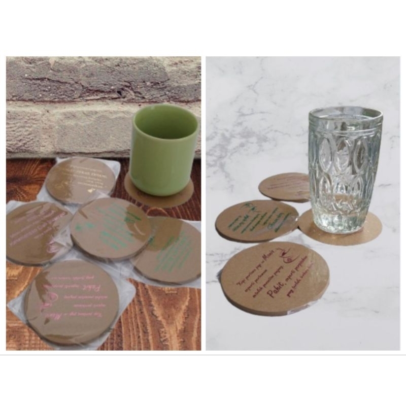 Jual COASTER KARTON TATAKAN GELAS MUG KERTAS SERAP AIR | Shopee Indonesia