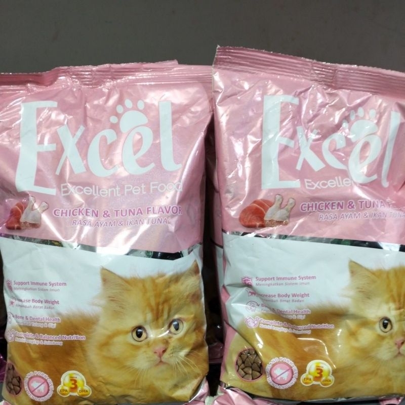 Jual Makanan Kucing Excel chicken & tuna flavor 500gr Kitten | Shopee ...