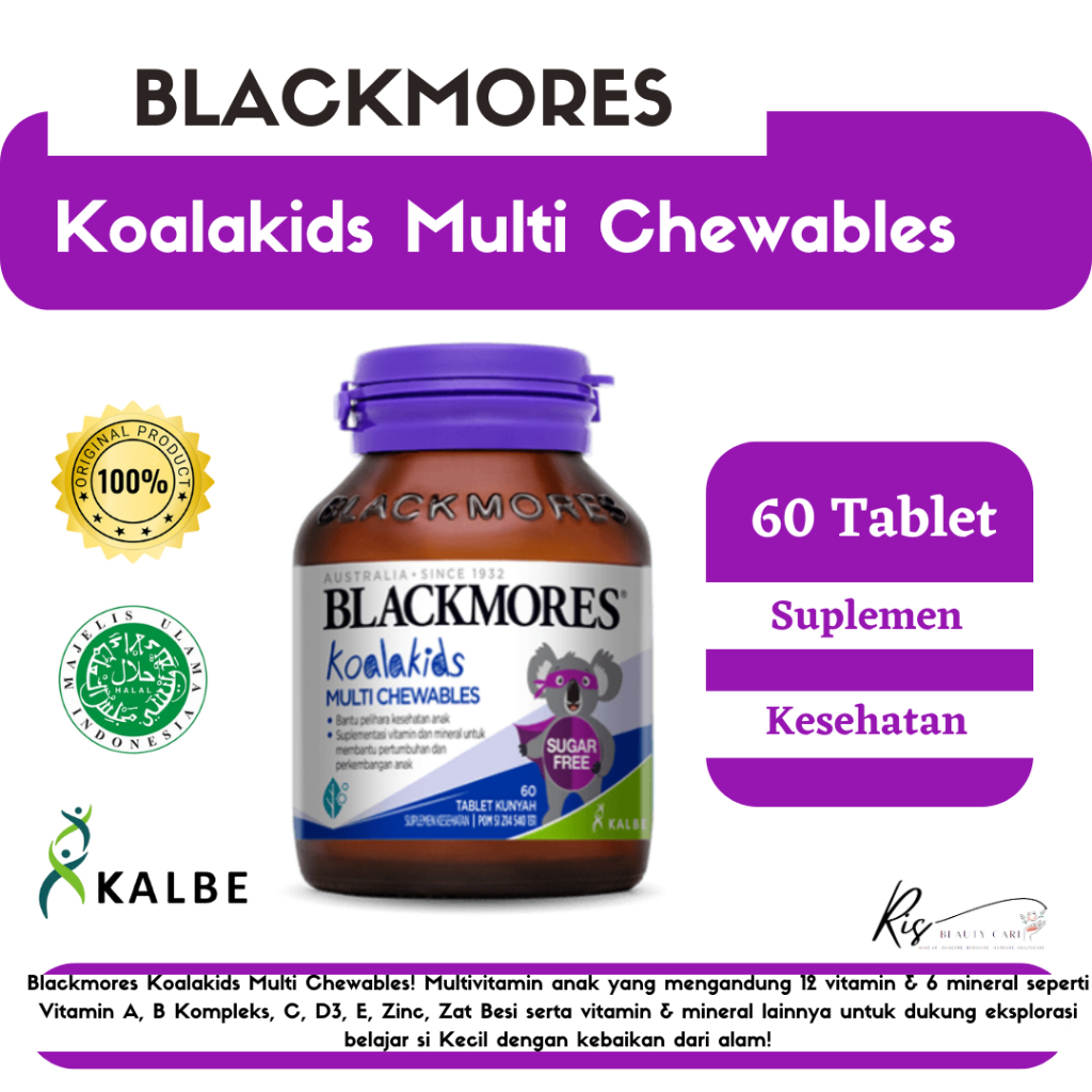Jual Blackmores Koalakids Multi Chewables 60 Tablet - BPOM - Membantu ...