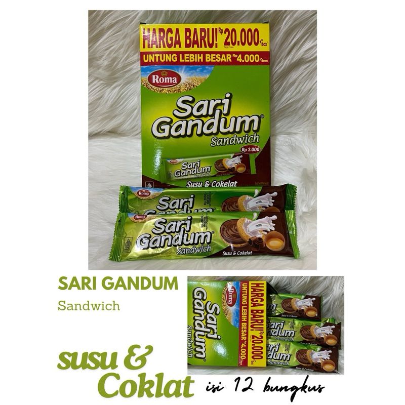 Jual Sari Gandum Sandwich per Box Isi 12 bungkus | Shopee Indonesia
