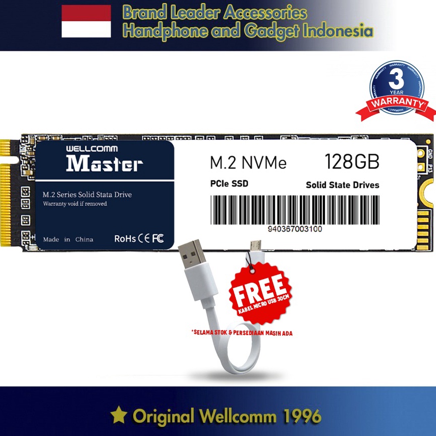 Jual Penjualan Terbanyak Wellcomm SSD Master M2 PCie NVMe 128 GB 256 GB ...