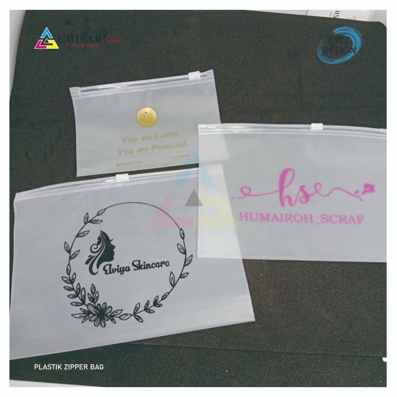 Jual minimal 50 pcs zipper bag custom desain / zipper sablon / zipper ...