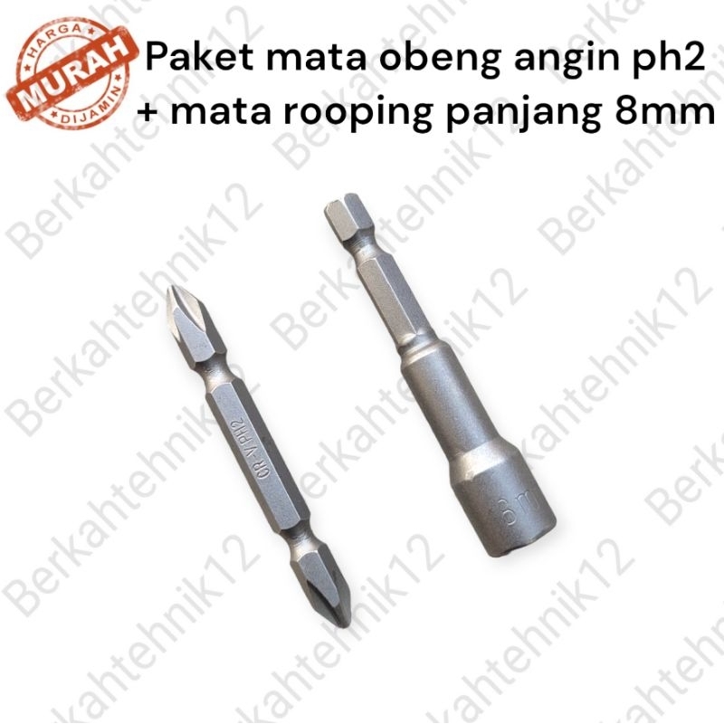 Jual MATA SOK ROOFING 8MM PANJANG + MATA OBENG ANGIN BOR MAGNET PH2 | Shopee Indonesia