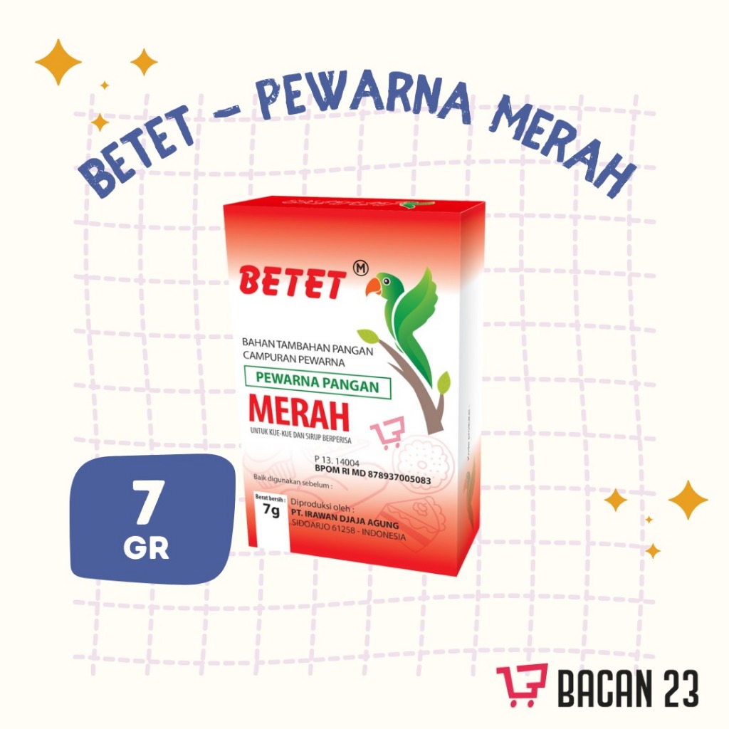 Jual Betet Pewarna Makanan Merah (7 gr) Pewarna Pangan | Shopee Indonesia