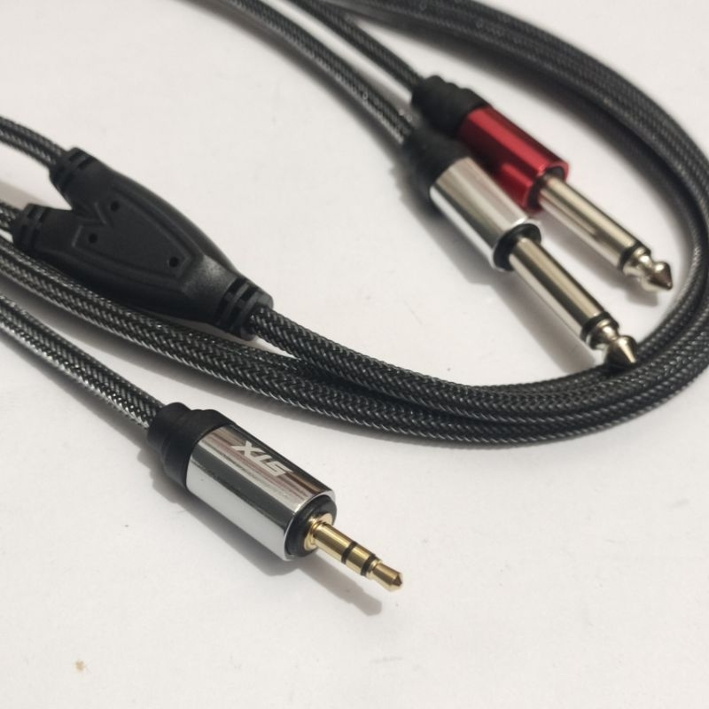 Jual KABEL SAMBUNGAN JEK MINI STEREO TO 2 JEK TOA MONO STX | Shopee ...