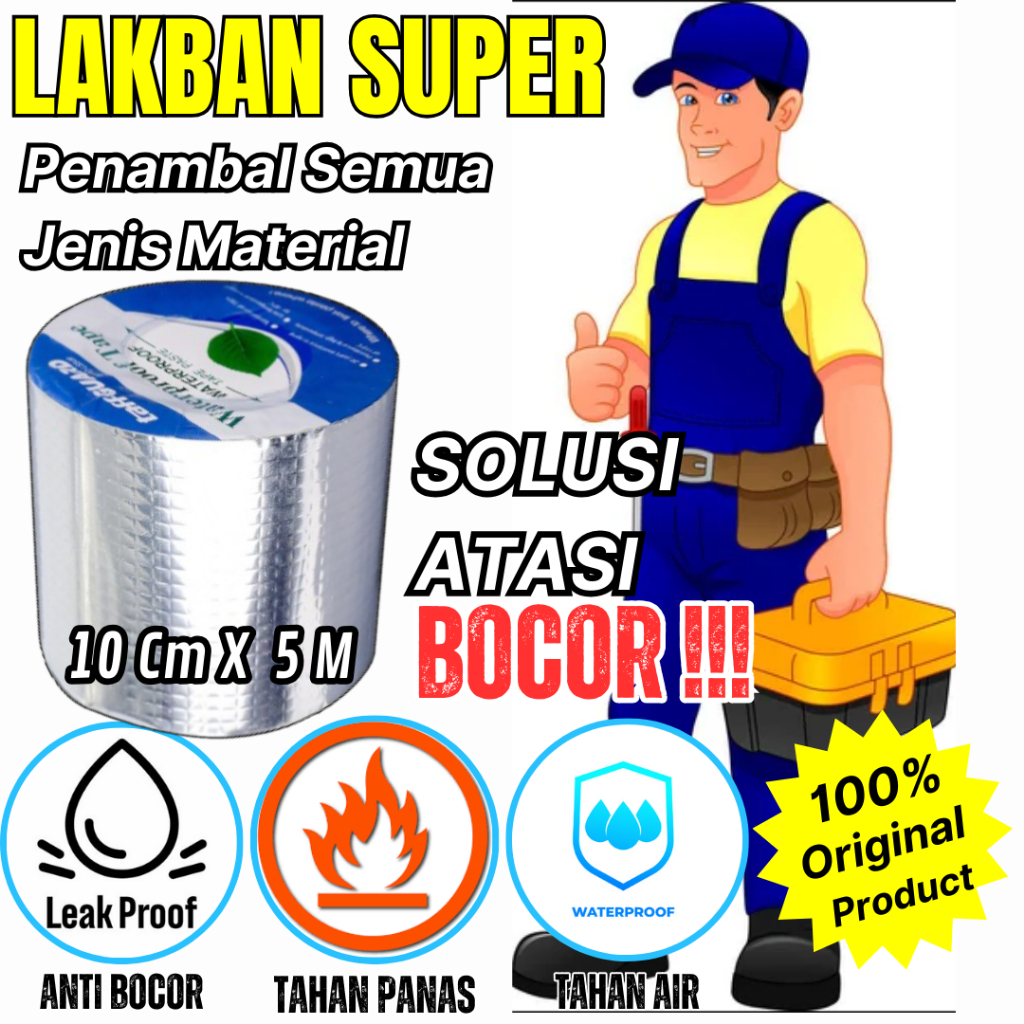 Jual Lakban Anti Bocor Seng Penambal Aquarium Isolasi Super Tahan Panas ...