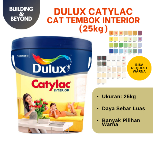 Jual CAT TEMBOK DULUX CATYLAC INTERIOR EMBER PAIL 25KG | Shopee Indonesia