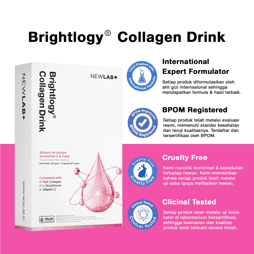Jual Newlab Brightlogy Collagen Drink 15 Sachet Original 100% | Minuman ...