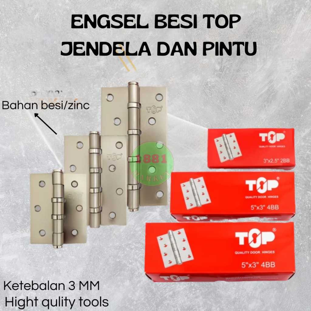 Jual ENGSEL TOP JENDELA DAN PINTU TEBAL 3 INCH 4 INCH 5 INCH SILVER ...