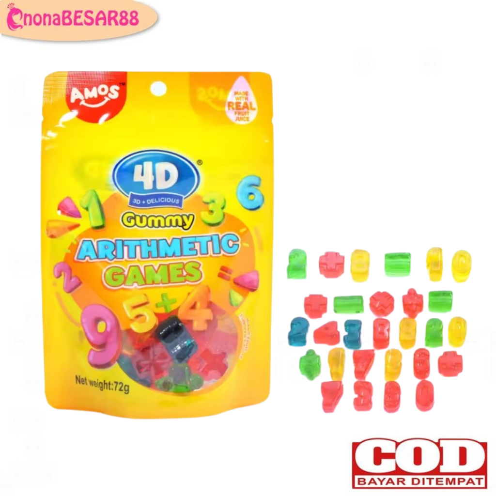 Jual Amos 4D Gummy Fruits 72gr / Permen Lunak / Permen Jelly Buah ...