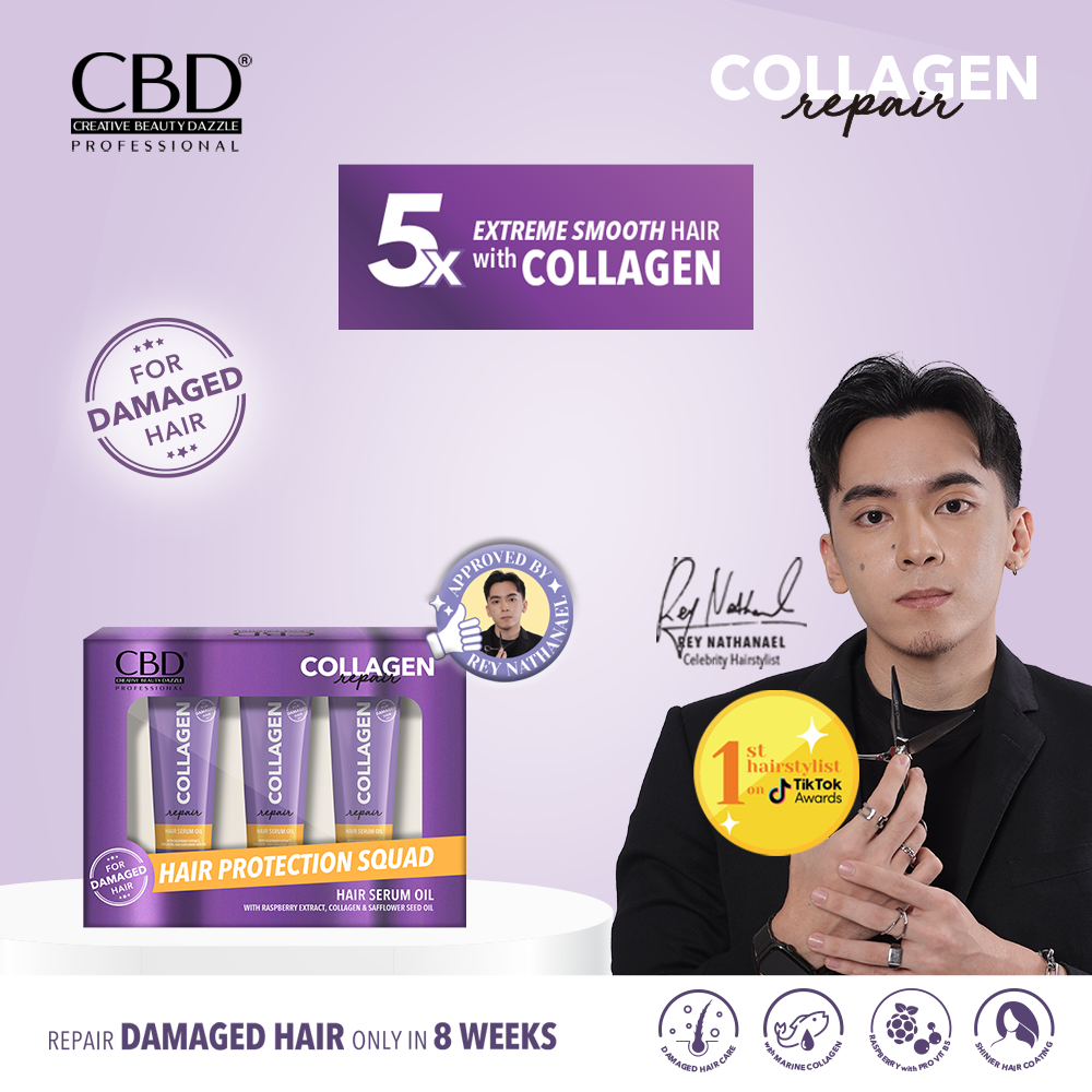 Jual CBD Collagen Repair Hair Serum Oil 3x10ml | Shopee Indonesia